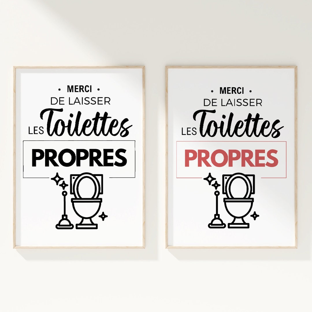 Affiches WC à imprimer : Merci de laisser les toilettes propres ...