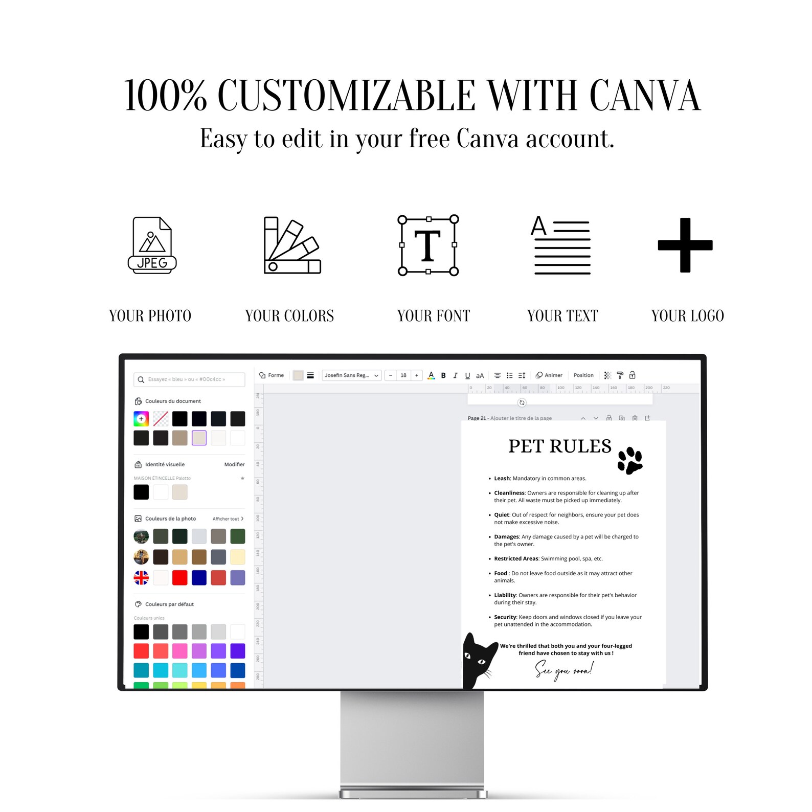 AIRBNB Canva Template, Pet Rules Sign, Airbnb Pet Rules, Canva Template ...