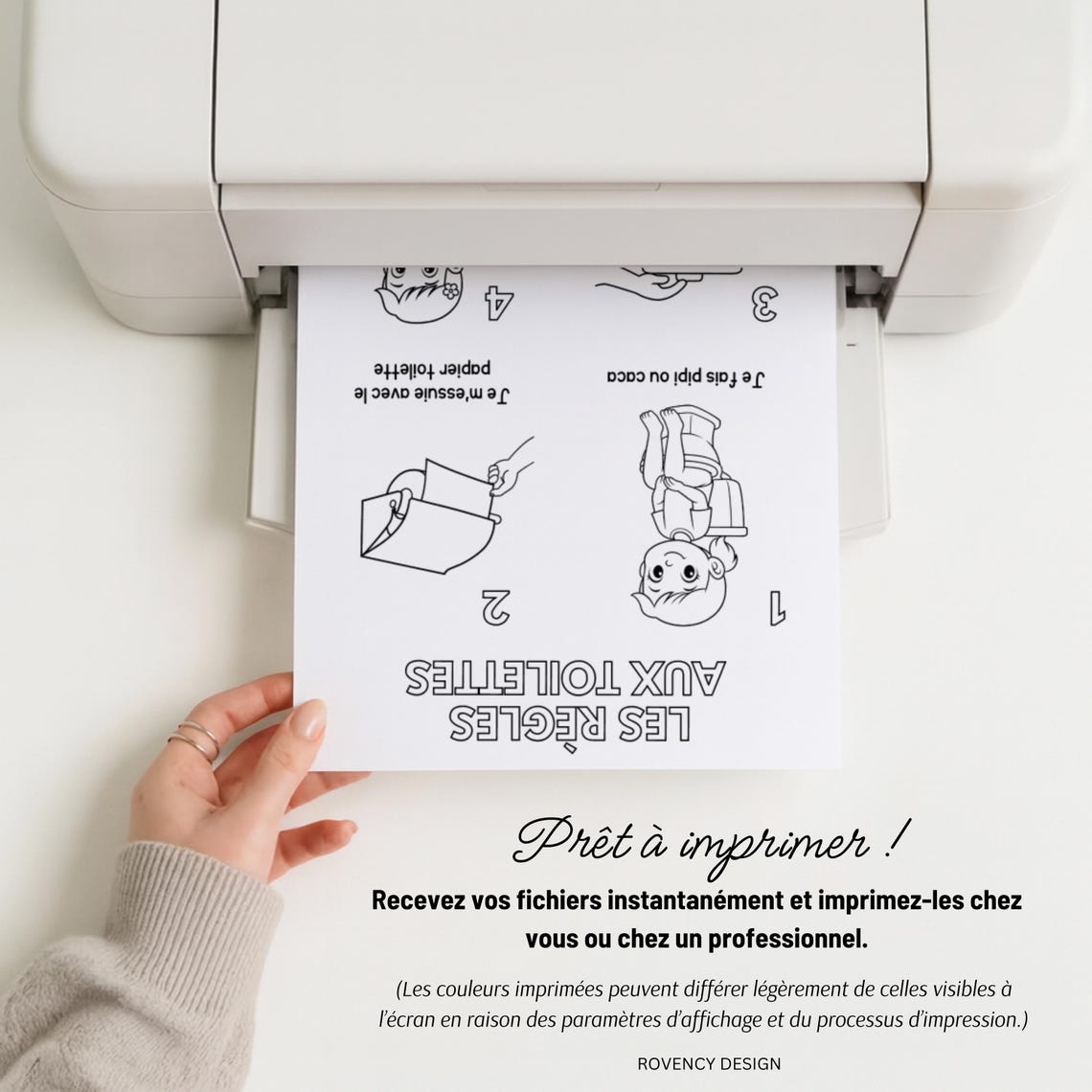 Règles aux toilettes à colorier pour filles , Affiches WC enfant à ...