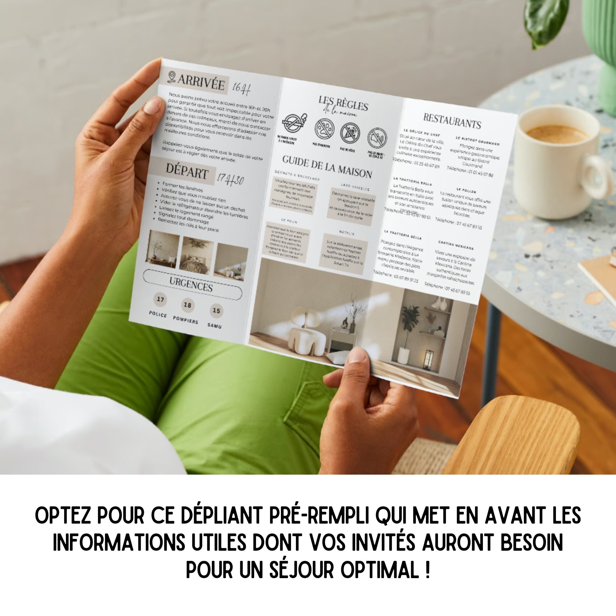 Welcome BROCHURE Template, Airbnb Welcome Triptych Editable With Canva ...