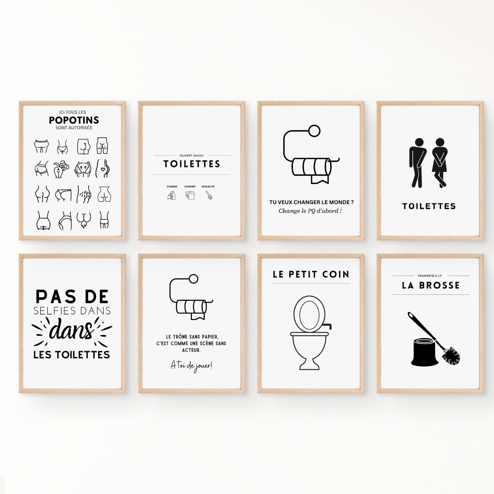 9 Affiches Toilettes à Imprimer : Une Décoration Murale Moderne et ...