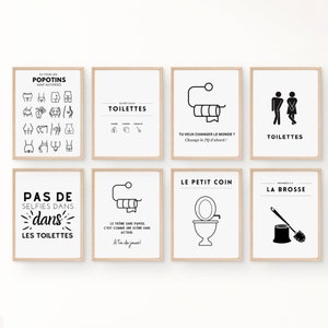 Pack Humour WC 9 Affiches Déco à Imprimer pour Toilettes Modernes ...
