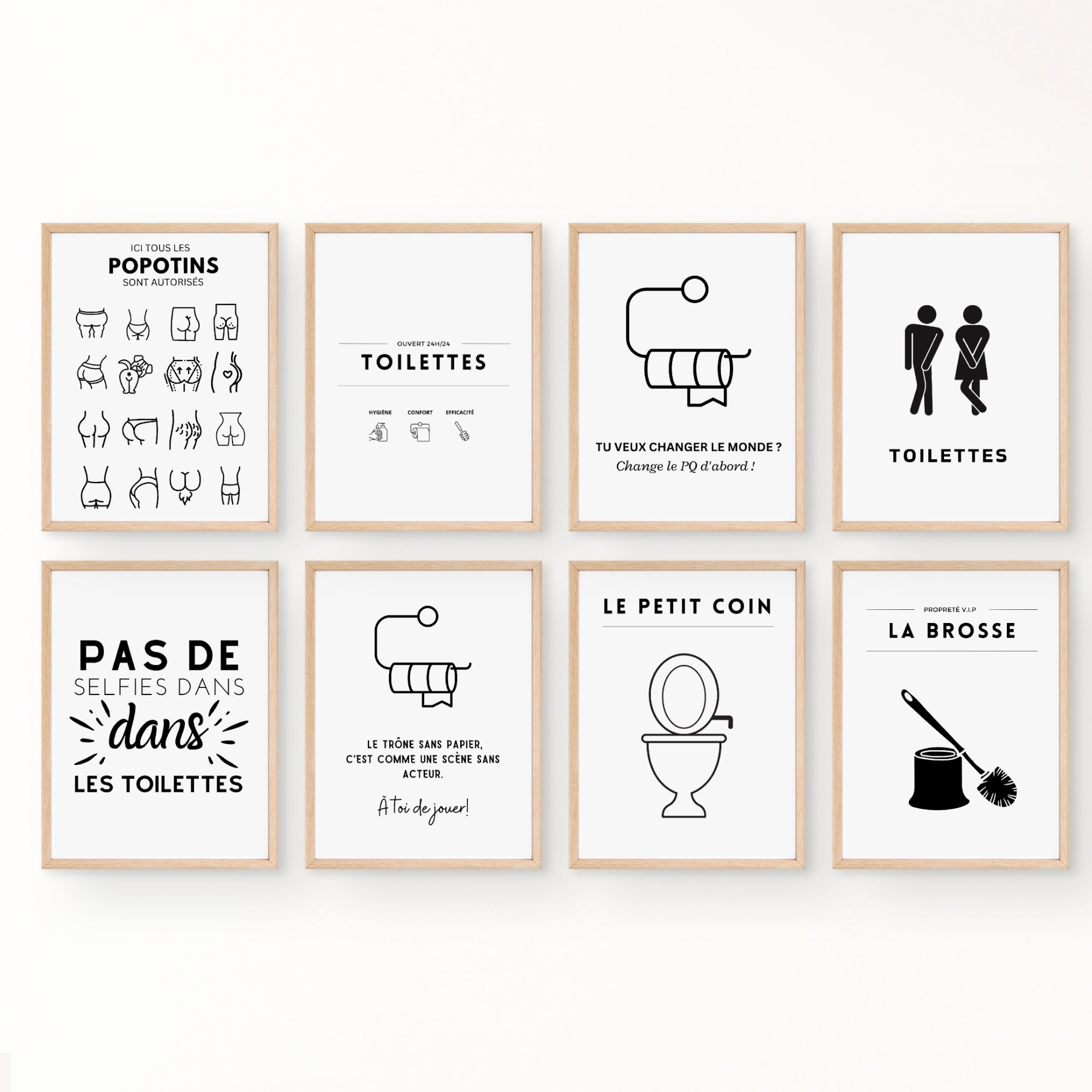 9 Affiches Toilettes à Imprimer : Une Décoration Murale Moderne et ...