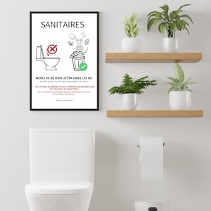 Affiche WC à imprimer : Ne rien jeter dans les Toilettes, en français ...