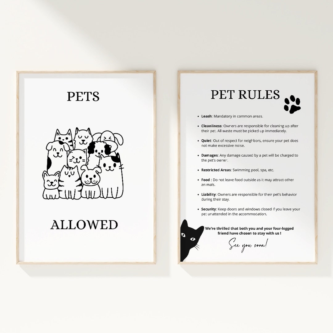 AIRBNB Canva Template, Pet Rules Sign, Airbnb Pet Rules, Canva Template ...