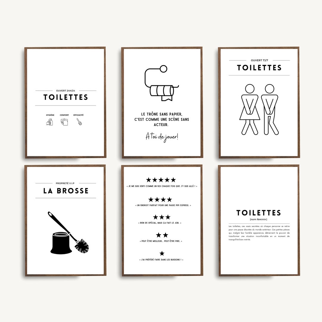 6 Toilet Posters to Print: A Modern and Humorous Wall Decoration for ...