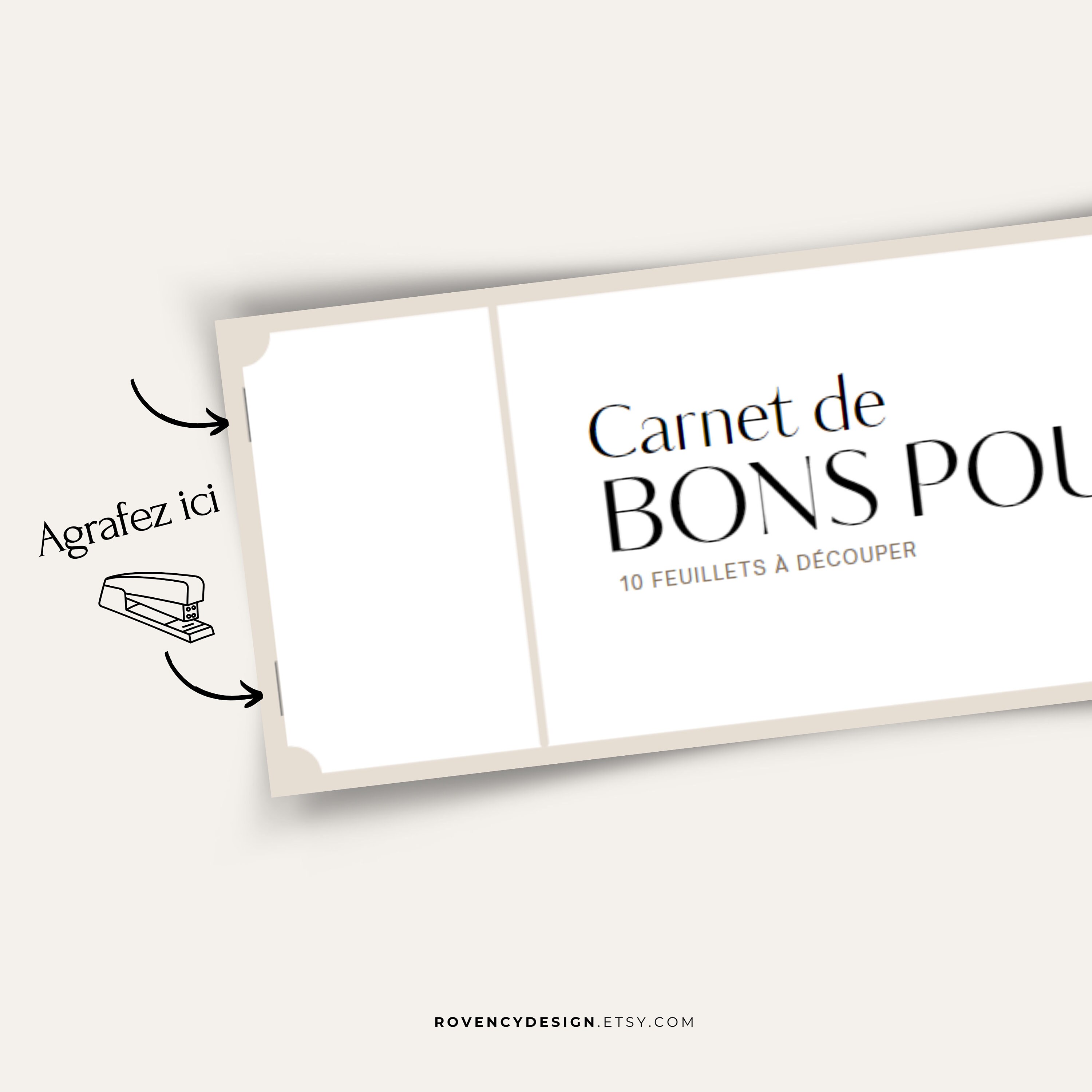 Carnet de Bons à Imprimer en Français, Chéquier de Bons Cadeaux à ... Carnet de Bons à Imprimer en Français, Chéquier de Bons Cadeaux à ...