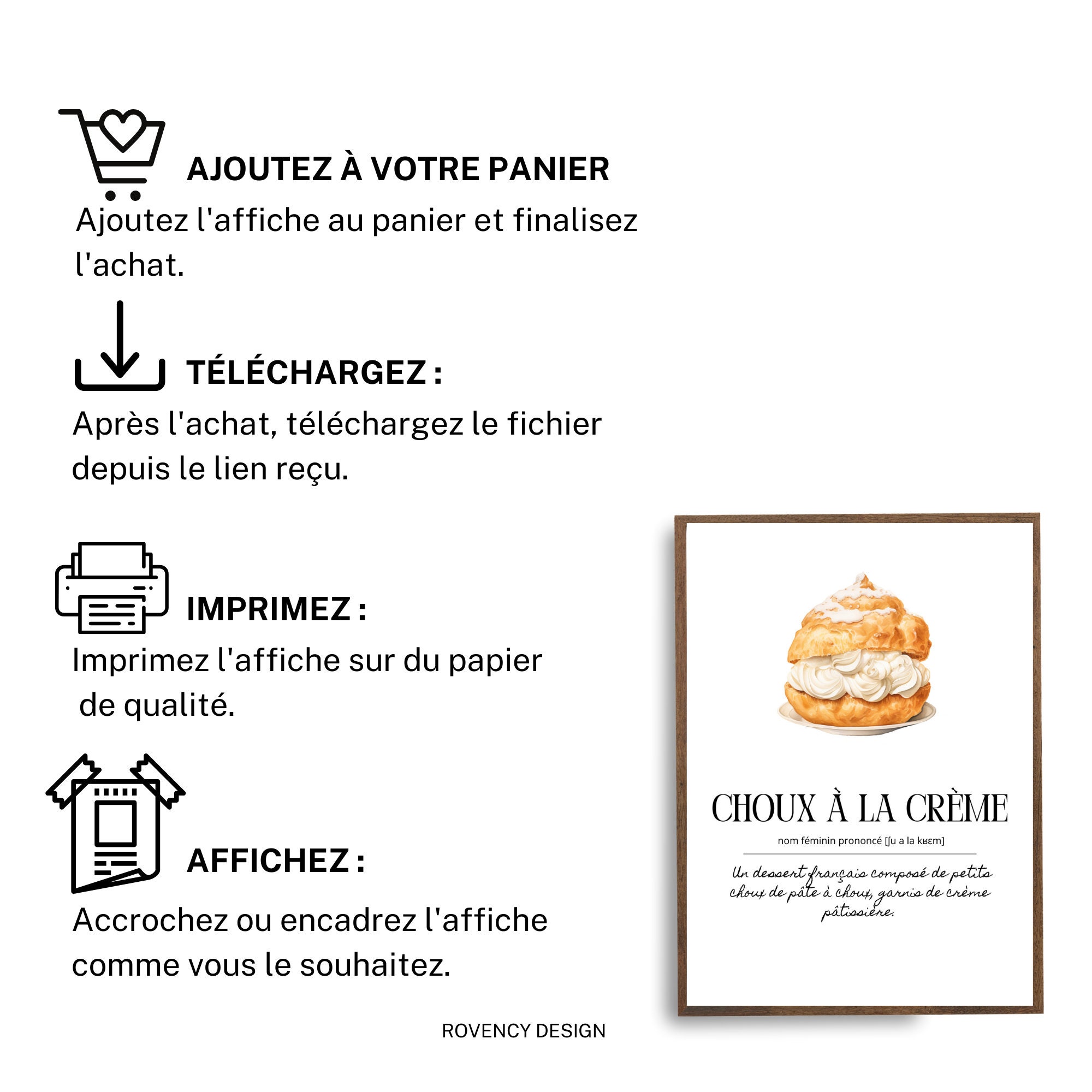 Printable Poster: Cream Puffs, Minimalist Wall Decoration for the ...