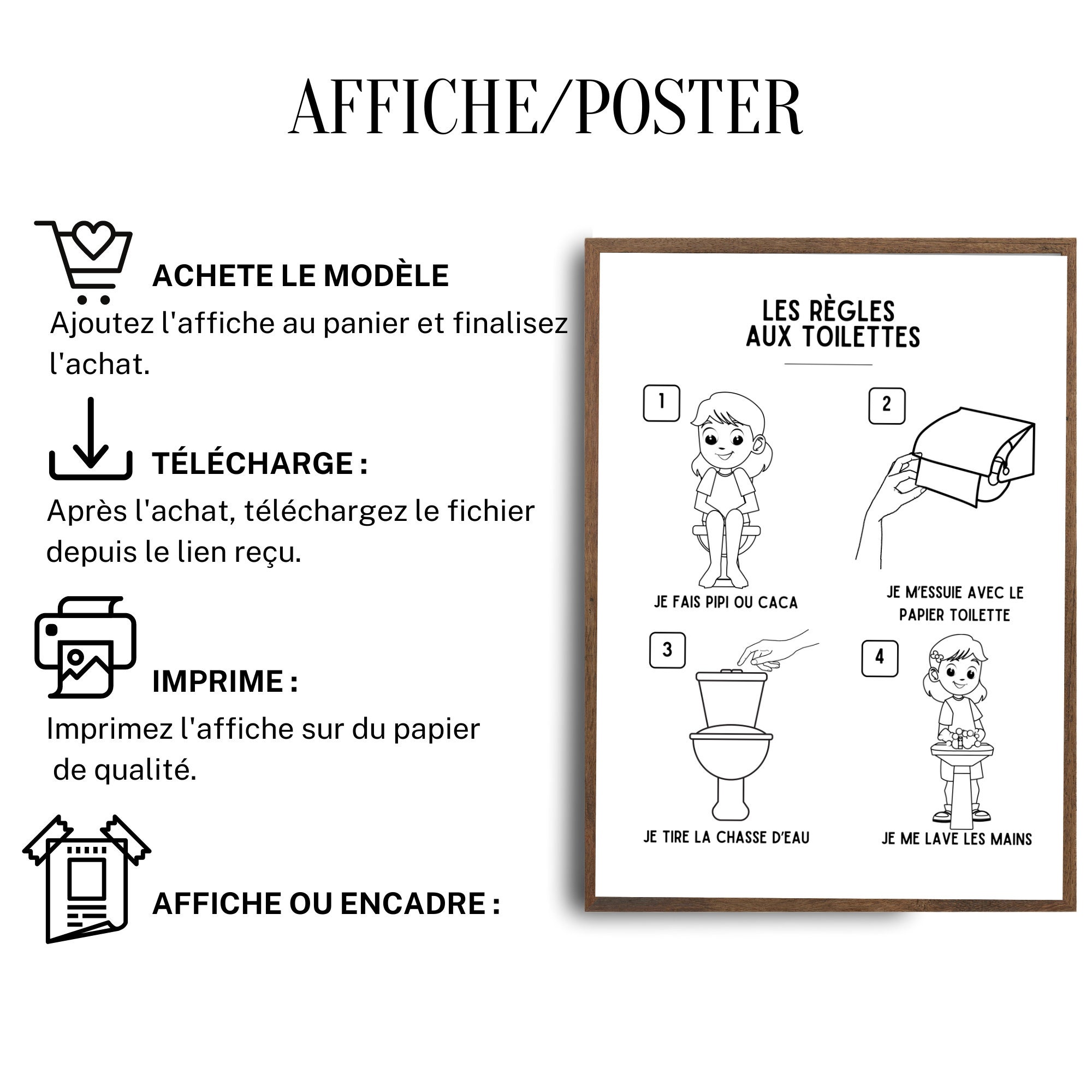 Toilet Rules to Color in for Children, Children's WC Poster to Print - Etsy