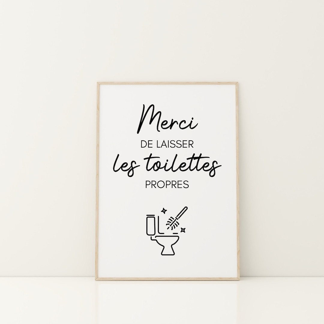 Affiche WC à imprimer : "Merci de laisser les toilettes propres ...