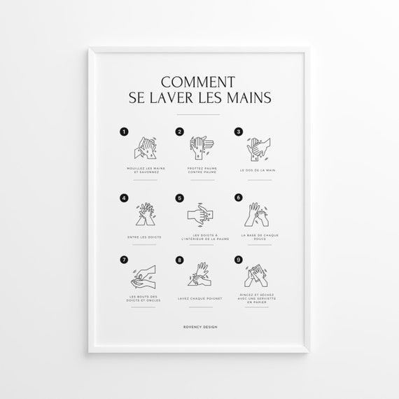Panneau Imprimable Pour Se Laver Les Mains Pour Les Enfants Panneau