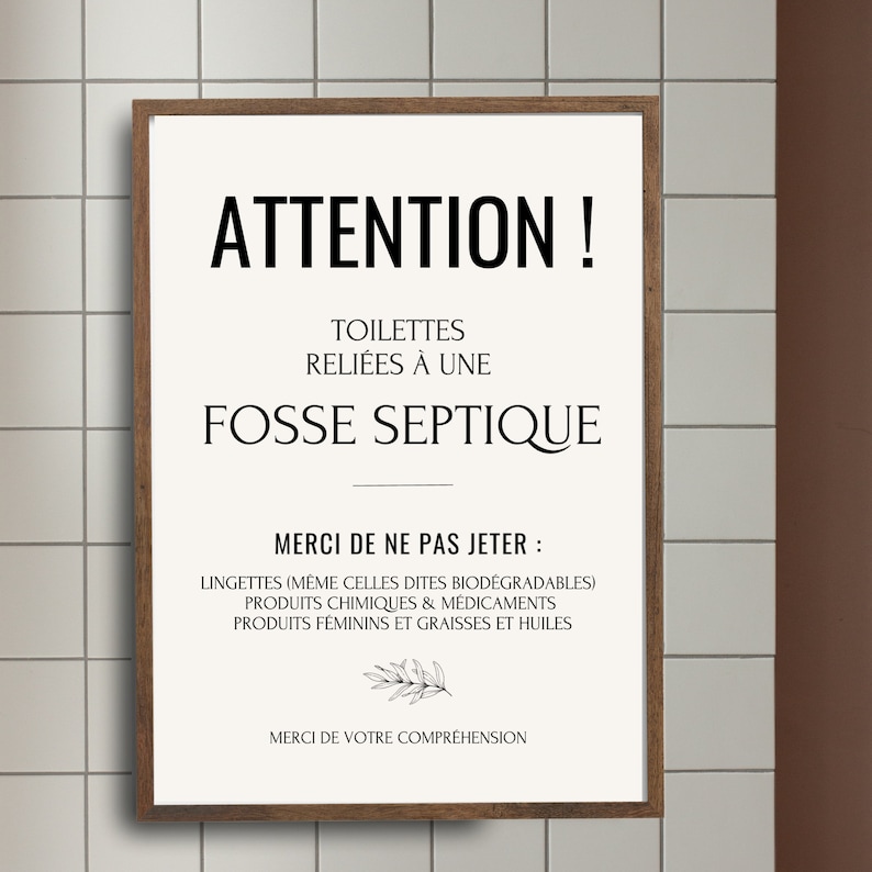 Affiche Toilette Fosse septique, Template Canva, Location Airbnb ...