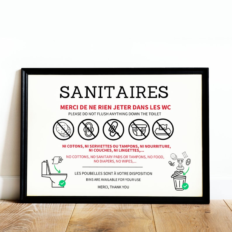 Protégez vos canalisations : Ne rien jeter dans les toilettes,Affiche ...