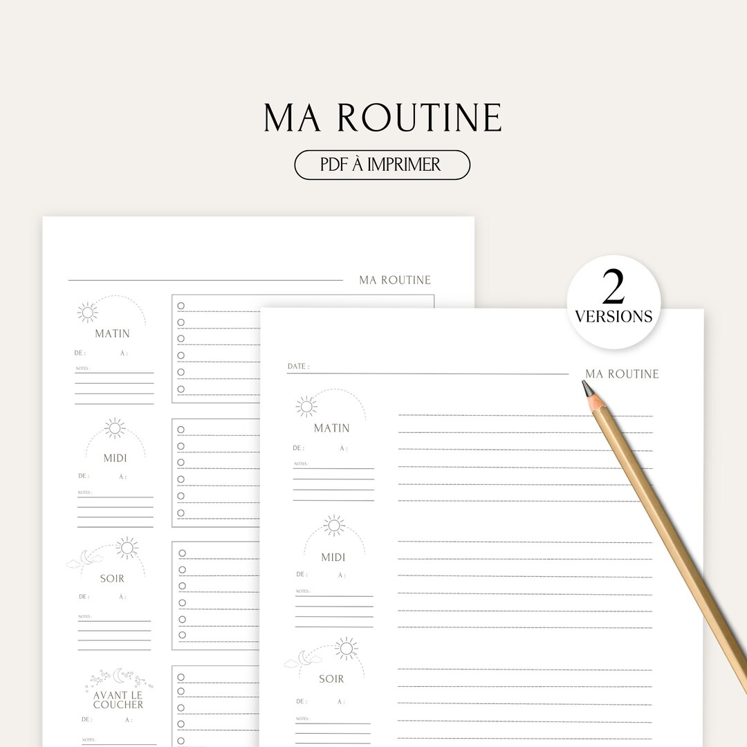 Printable Daily Planner A5 and A4, Morning, Noon, Evening and Bedtime ...