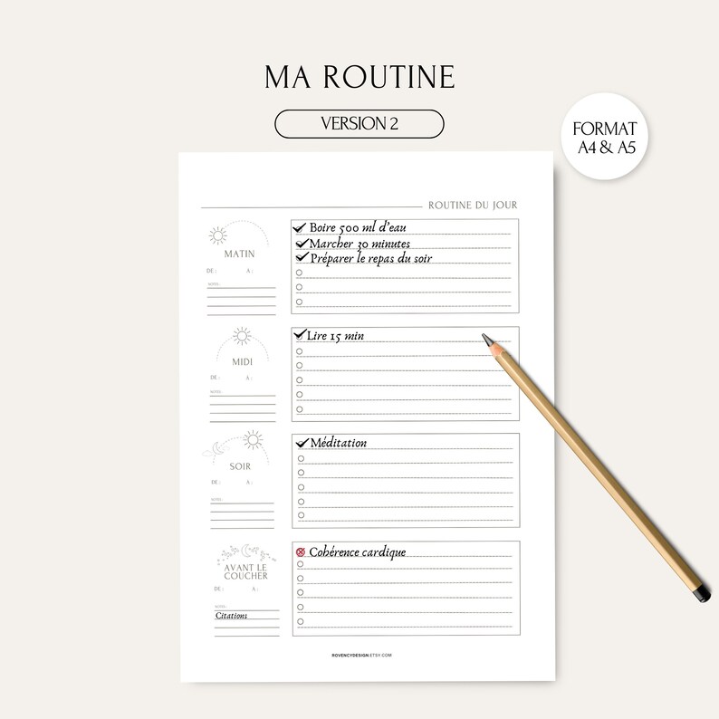 Daily Schedule to Print A5 and A4, Morning, Noon, Evening and Bedtime ...