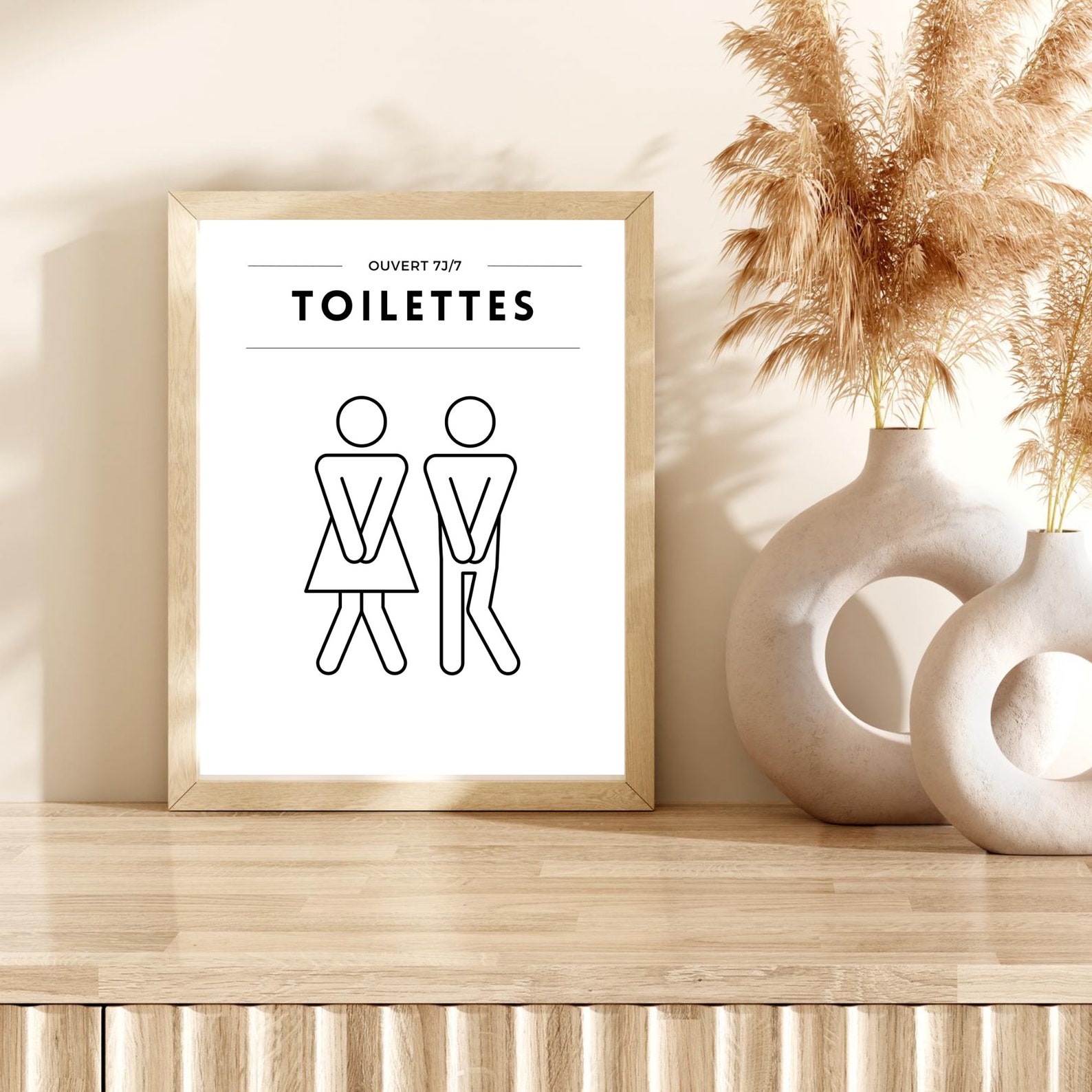 Affiche toilettes, affiche WC à imprimer, Poster moderne pour les ...