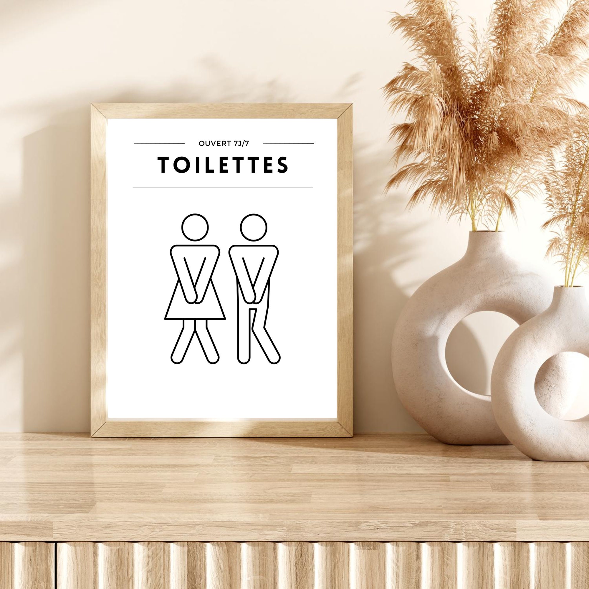 Affiche toilettes affiche WC à imprimer Poster moderne pour - Etsy France