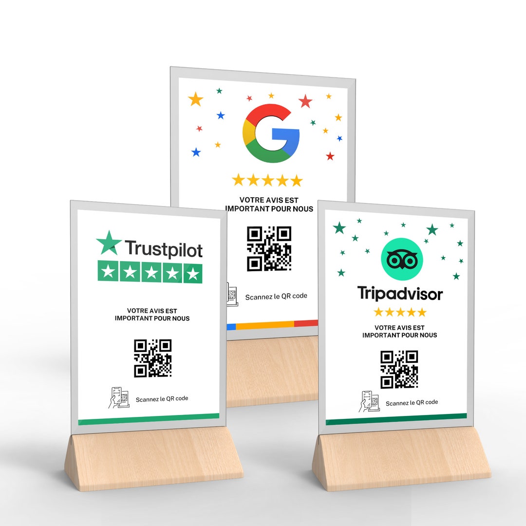 Google, Trustpilot, Tripadvisor Review Poster With Customizable QR Code ...