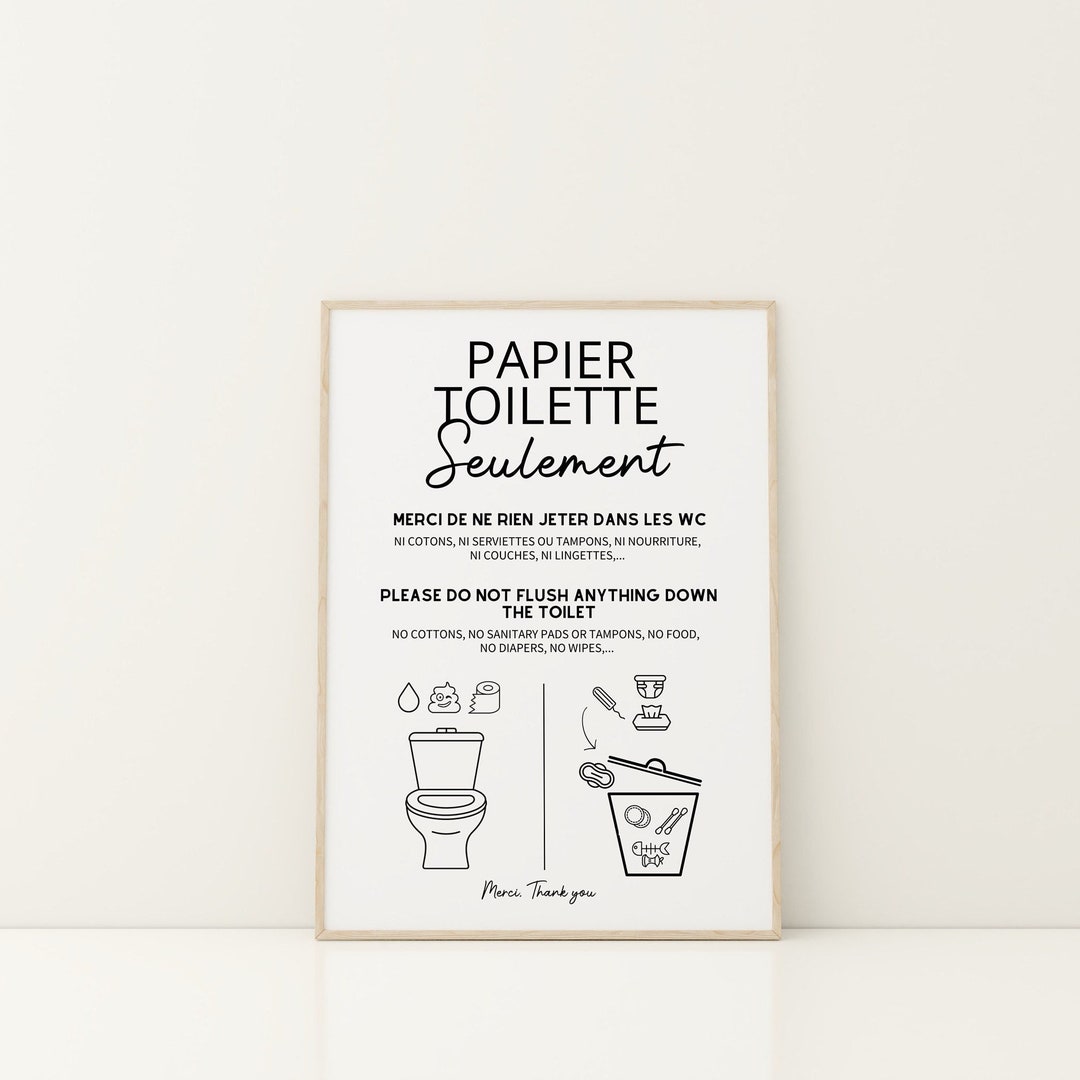 Do Not Throw Anything in the Toilet to Print, Poster in French and ...