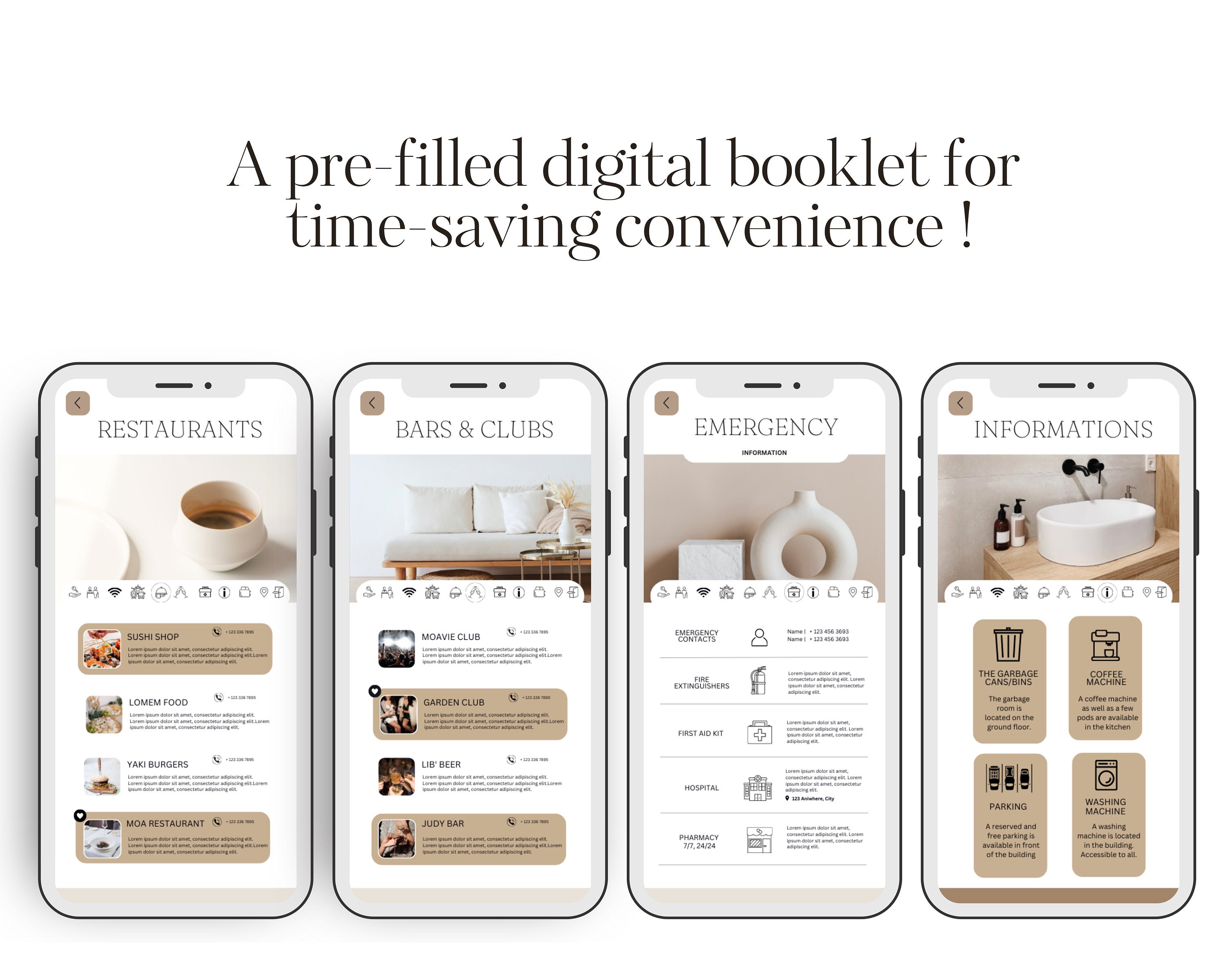 Welcome Book Clickable Template, 12 Pages, Mobile Size, Vacation Rental, VRBO Guest Book ...