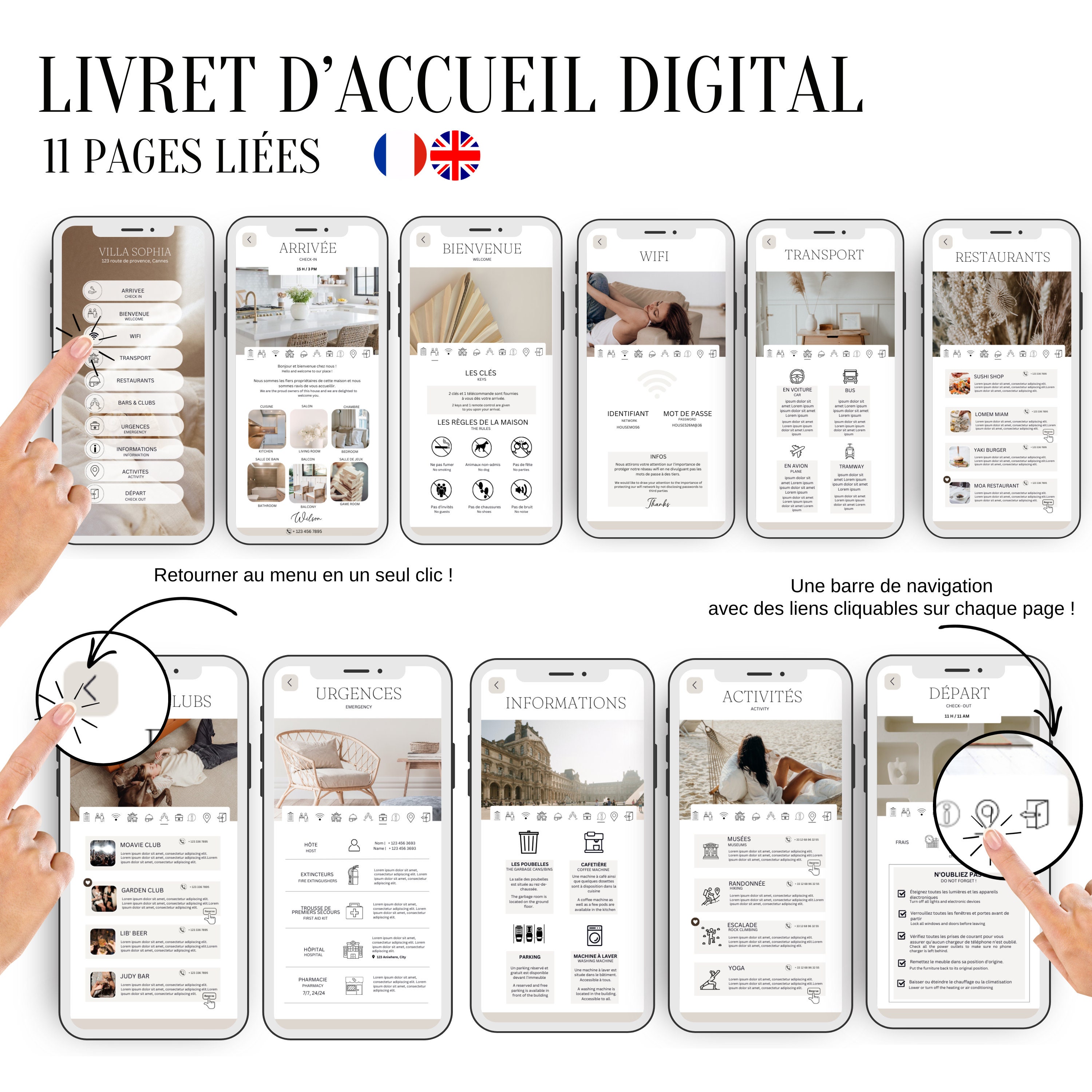 Livrets d'Accueil Airbnb Bilingues, Imprimable et Digital, Parfait pour ...