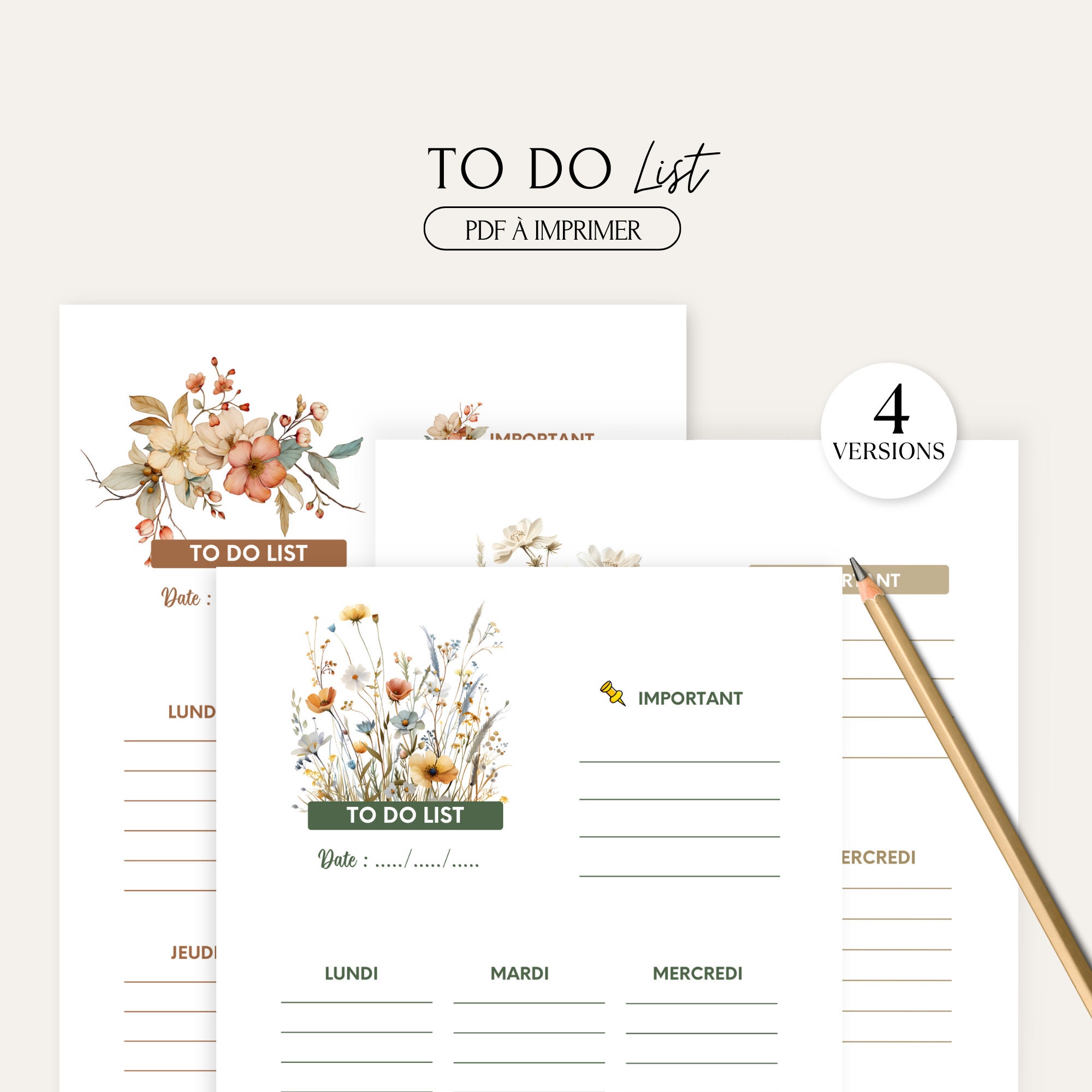 Printable A5 To-do Lists, Daily Weekly Sheets, 4 Versions - Etsy