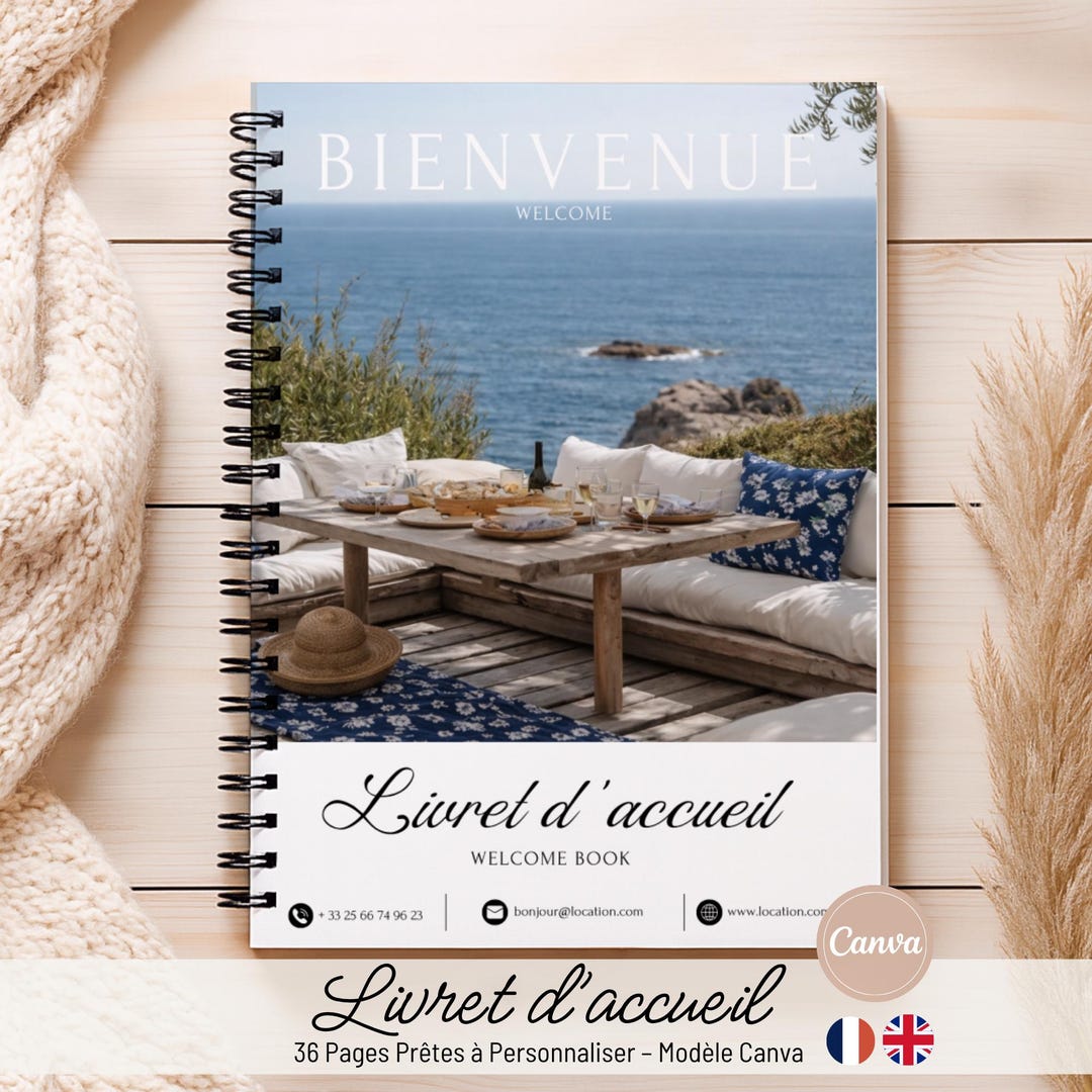 Coastal Chic Welcome Booklet in French and English, 30 Pages + 6 ...