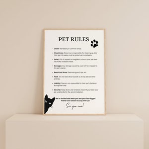 AIRBNB Canva Template, Pet Rules Sign, Airbnb Pet Rules, Canva Template ...