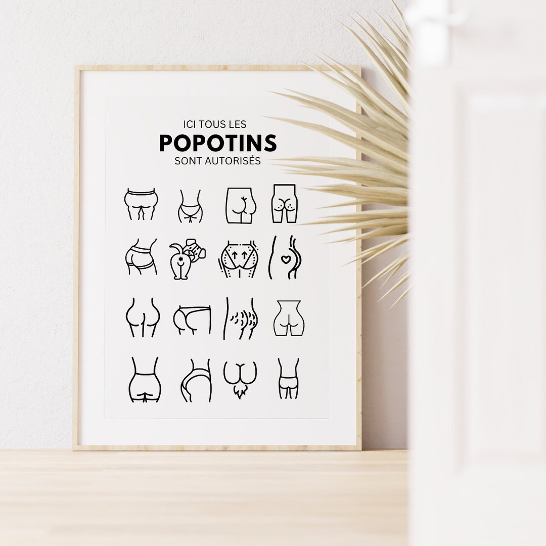 Affiche humour pour les toilettes : Ici, tous les popotins sont sont ...