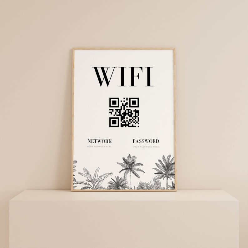 Wifi Password Sign Editable Wifi Sign Template Wifi Password - Etsy