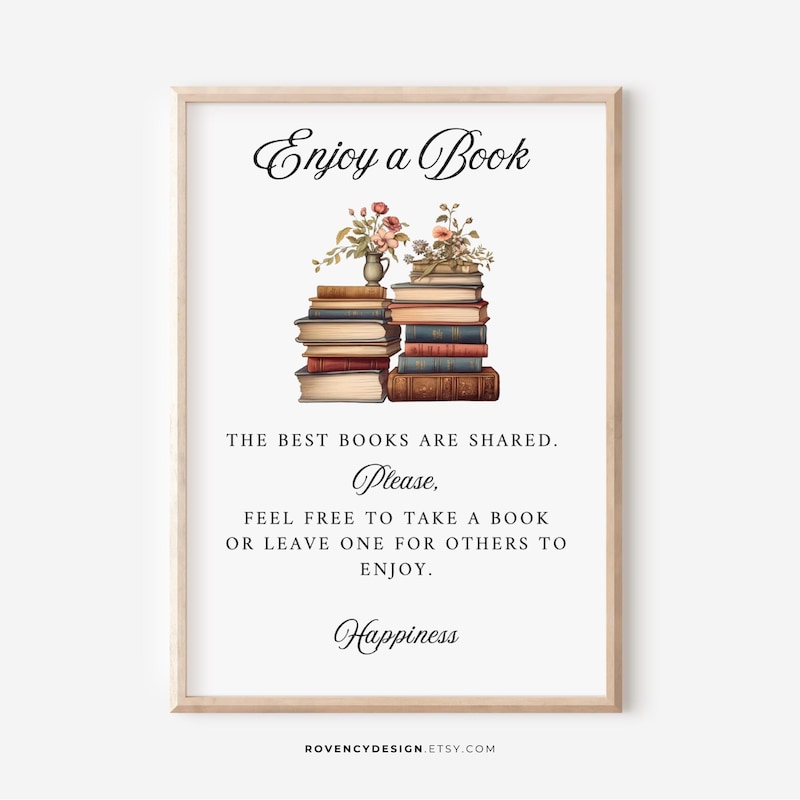 Take a Book Leave a Book Sign - Etsy