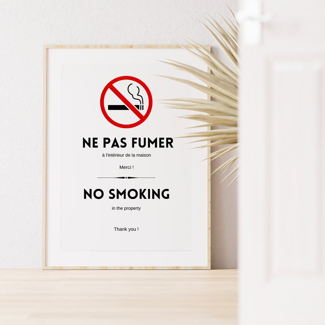 No Smoking, Canva Template, Airbnb Template, Airbnb French and English ...