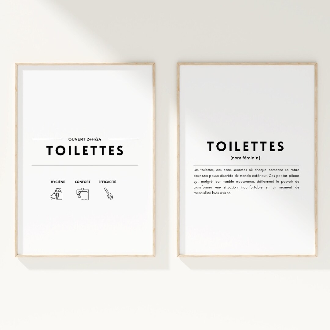 Duo of Toilet Posters, a WC Poster to Print, Humor Poster for the ...