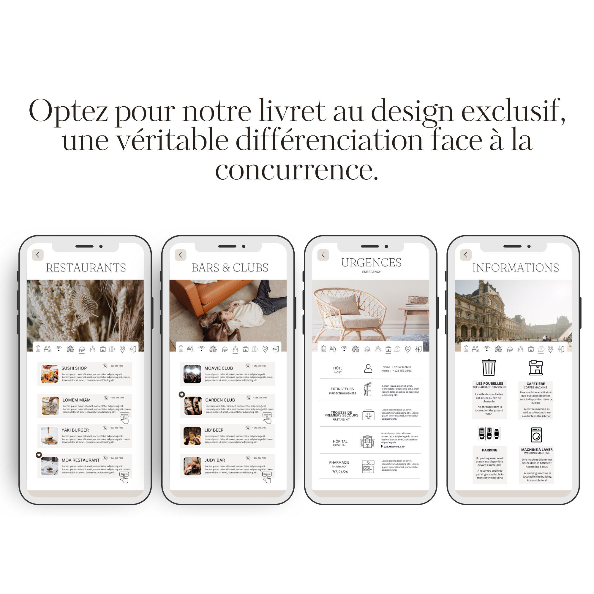 French English Digital Welcome Booklet, AIRBNB, Bilingual Booklet ...