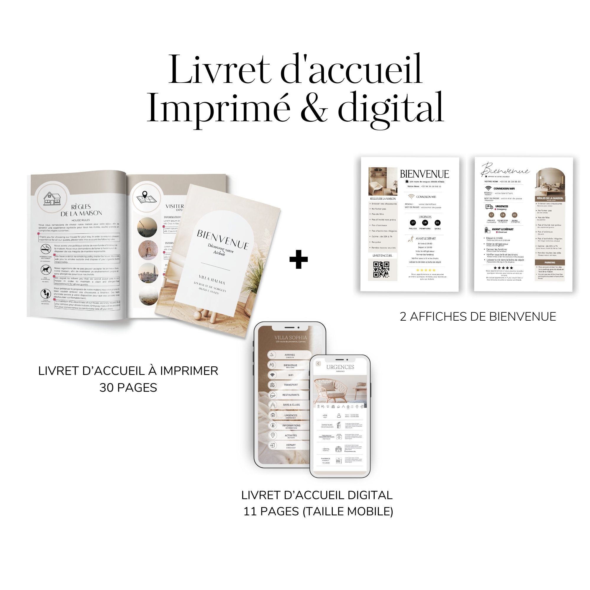 French English Welcome Booklets, AIRBNB, Printable and Digital, Perfect ...
