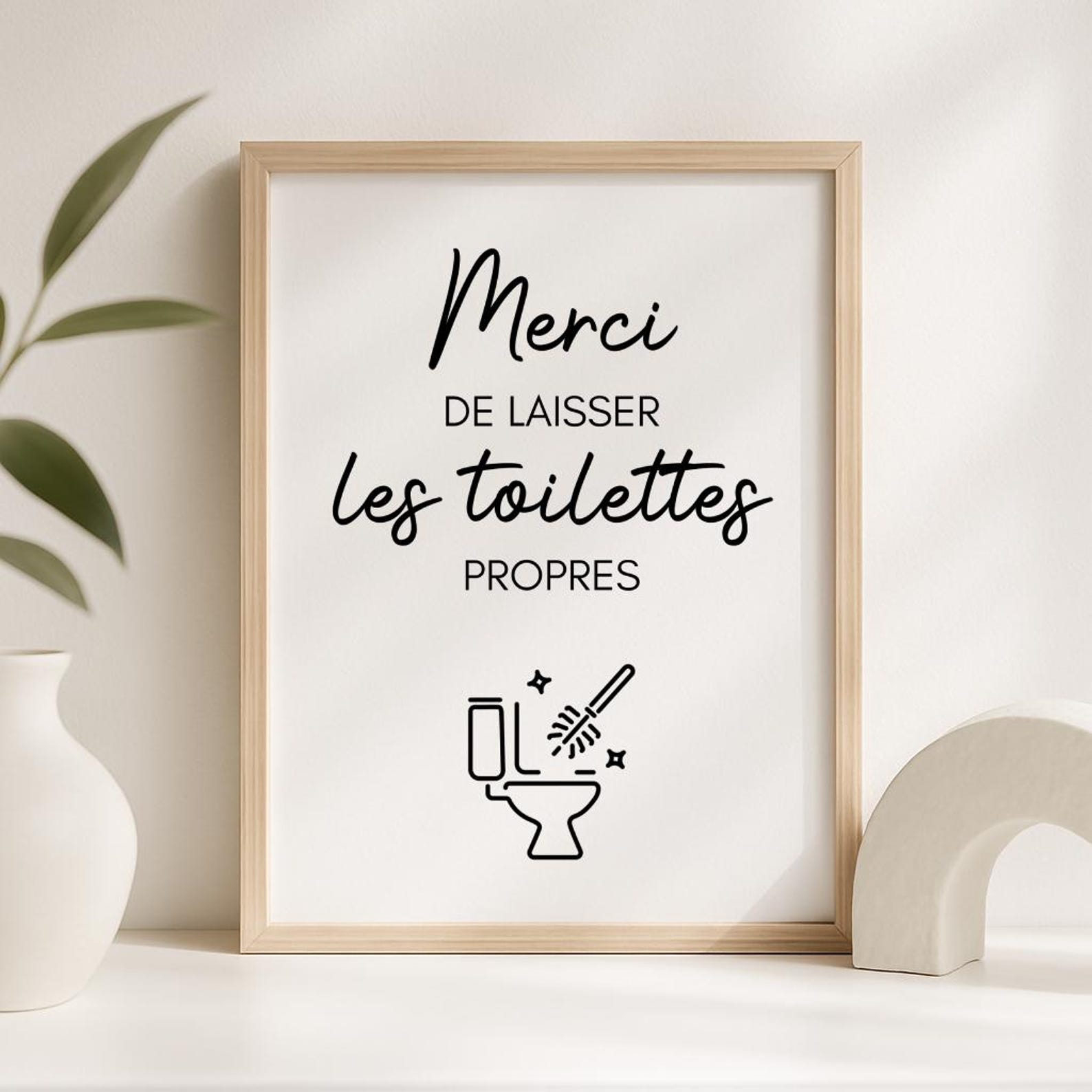 Affiche WC à imprimer : "Merci de laisser les toilettes propres ...