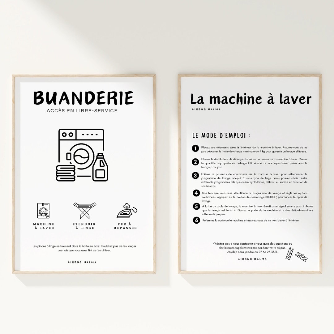 Editable Laundry Room Signs, Washing Machine Instructions, Airbnb ...