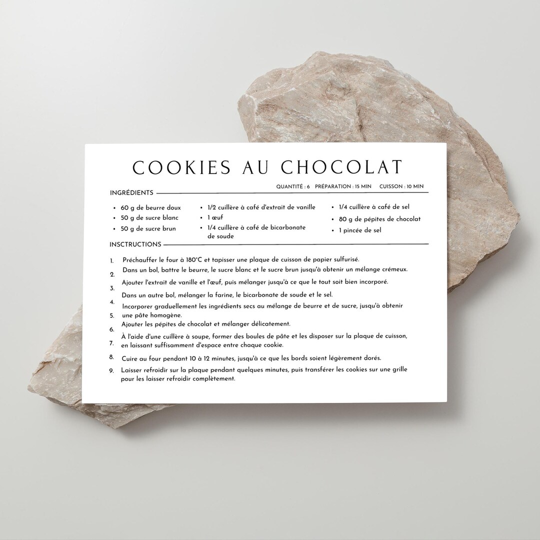 Recipe Card to Personalize With Canva for Your Cooking Recipes French ...