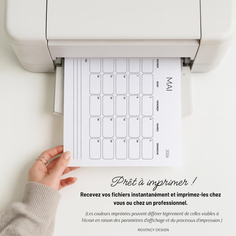 2026 Printable Calendar, Monthly Calendar in French, A4 Format, 12-page ...