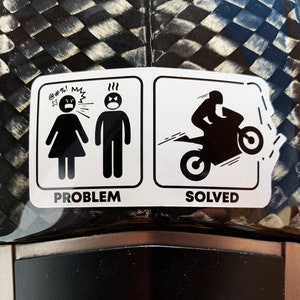 Problem Solved Sticker for Motorcycles Decal Funny Bumper Sticker Car ...