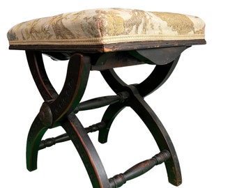 Antique A. Merriam & Co. Round Piano Stool Cast Iron and Wood ...