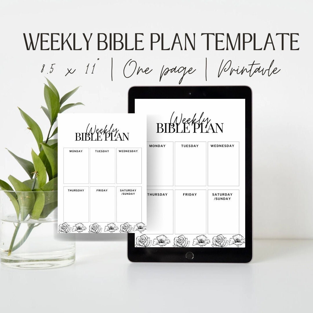 Weekly Bible Plan Template - Etsy