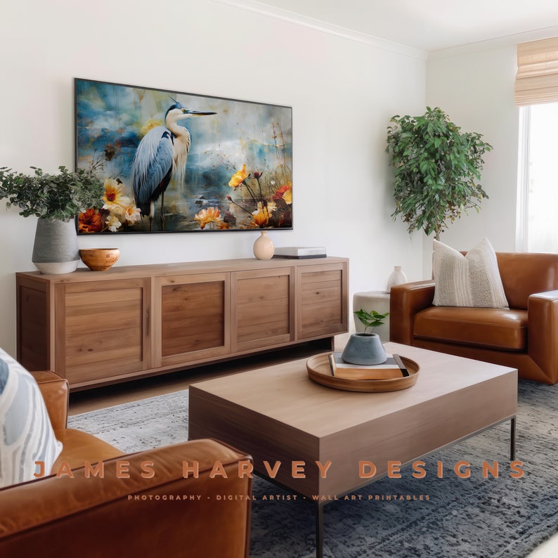 Frame TV Art | Heron | Samsung TV Art | Wall Art | Digital Download ...