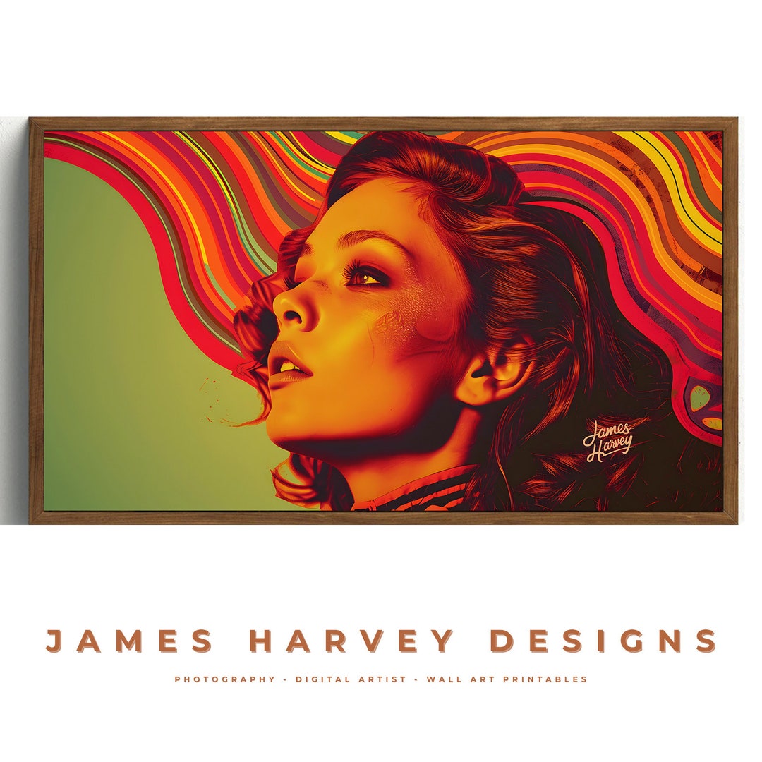Frame TV Art 70s Surreal Poster Style Samsung TV Art Wall Art Digital ...