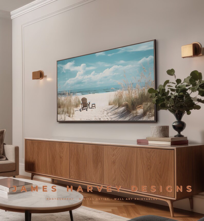 Frame TV Art Beach Samsung TV Art Wall Art Digital Download Flat Screen ...