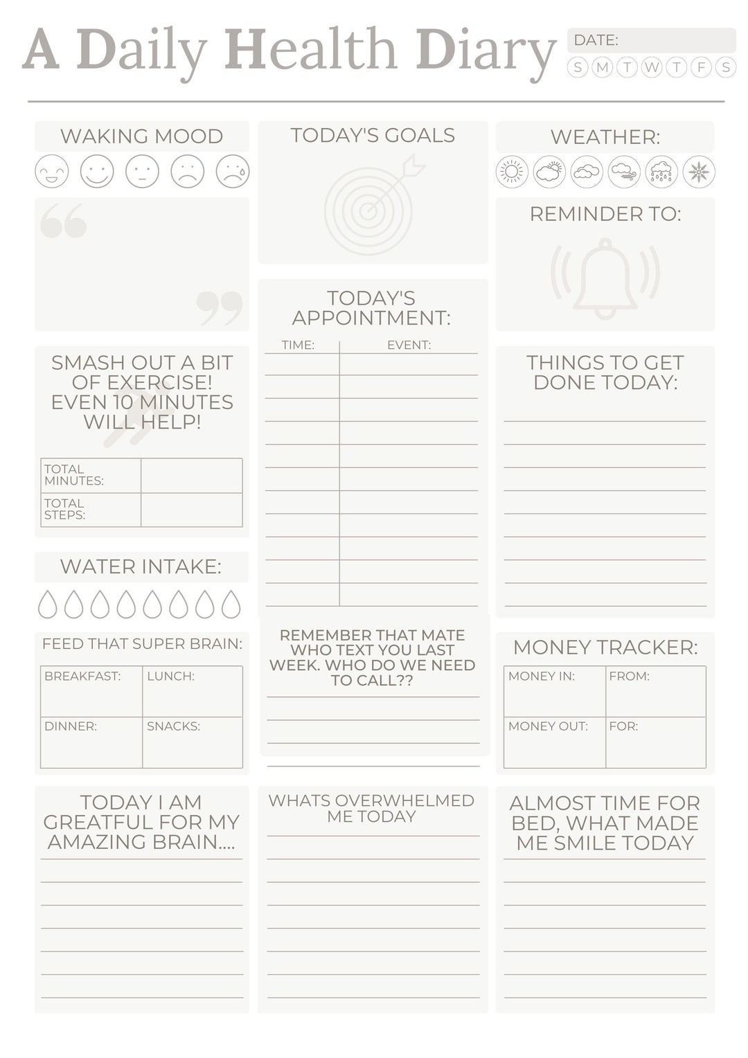 ADHD Planner, Daily Task Planner, A4, A3, ADULT ADHD Organizer, Thought ...