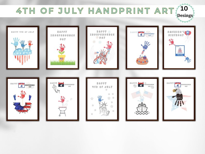 Fourth of July Handprint Craft Footprint Art Independence - Etsy