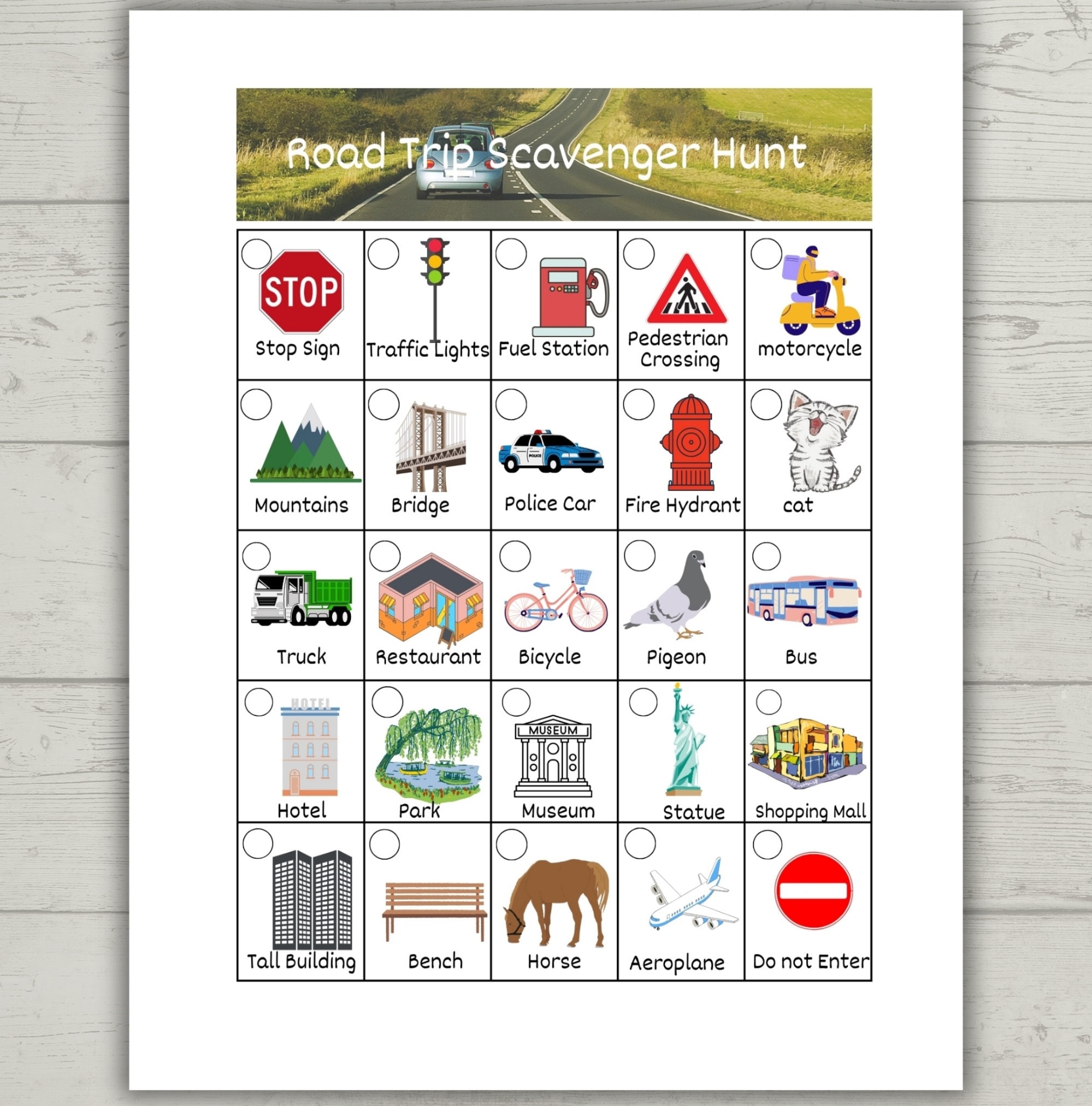 Road Trip Printable, Scavenger Hunt, Kids Activity, Family Road Trip ...