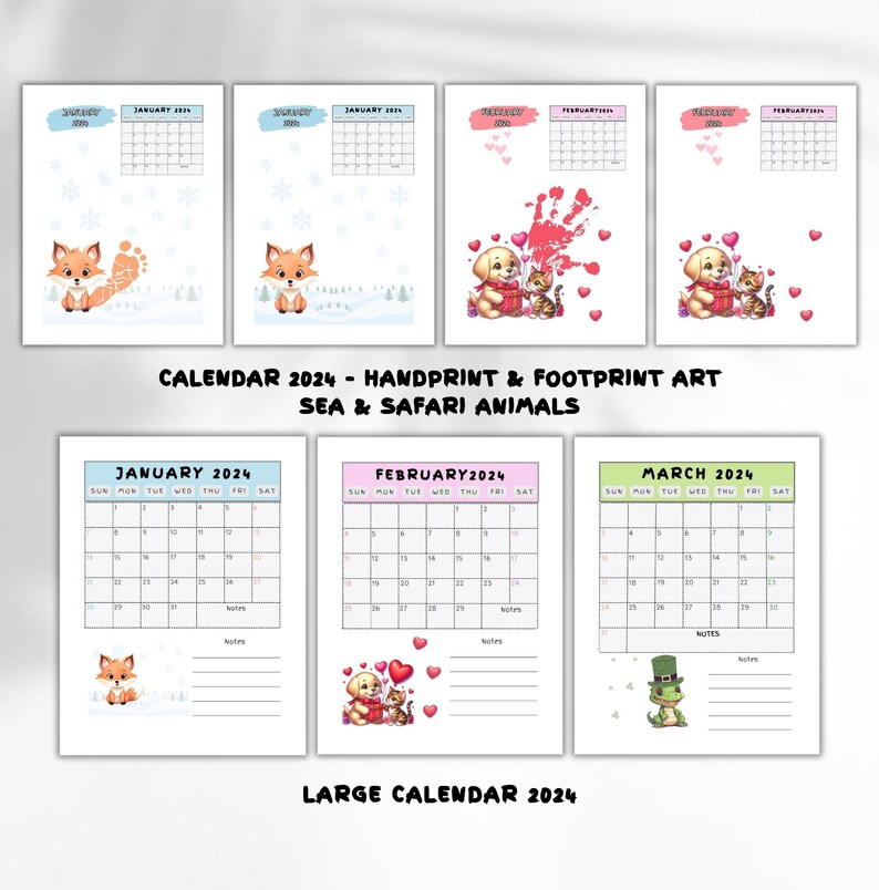 Handprint Calendar 2024, Handprint Craft, Baby Footprint Art Craft ...