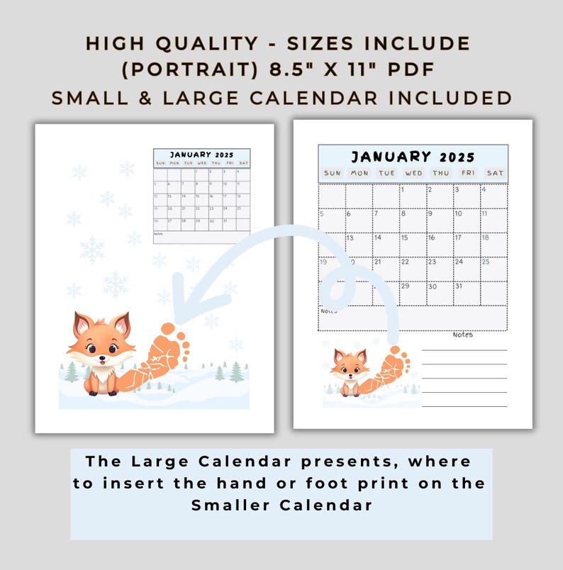 Handprint Calendar 2024, Handprint Craft, Baby Footprint Art Craft ...